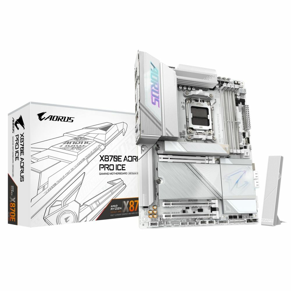 Материнская плата Gigabyte X870E AORUS PRO ICE, AM5, AMD X870E, ATX, RTL (X870E AORUS PRO ICE)