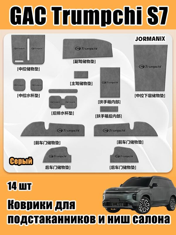 Gac s7 Коврики для подстаканников и ниш салона, gac s7 аксессуары