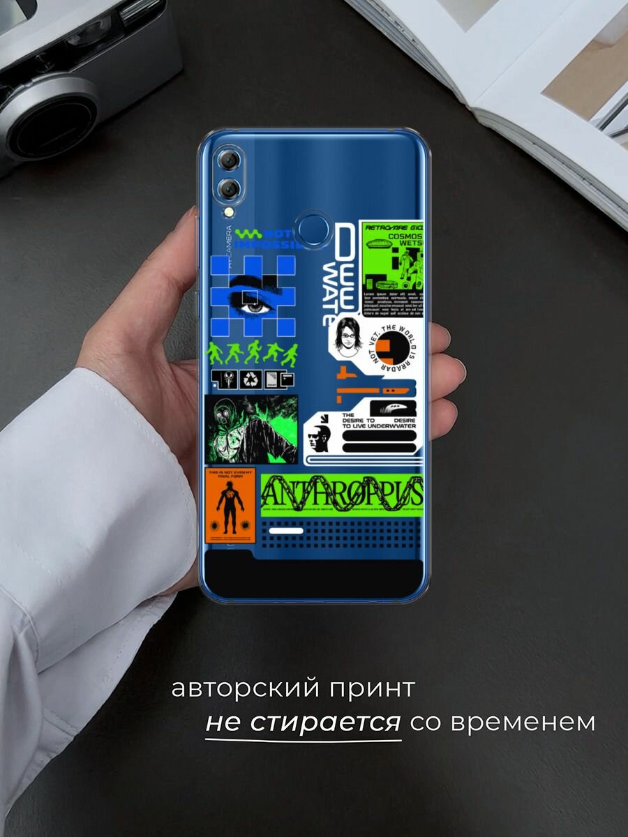 Чехол на Honor 8X / Хонор 8Х с принтом "Nothing impossible", прозрачный — фото 1
