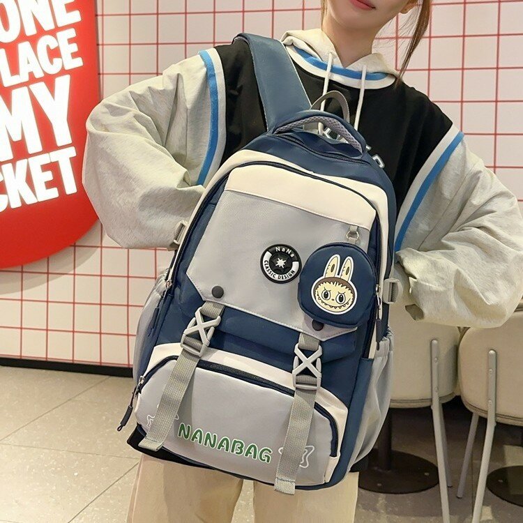 School backpack with lightweight nylon material for middle school students — фото 1