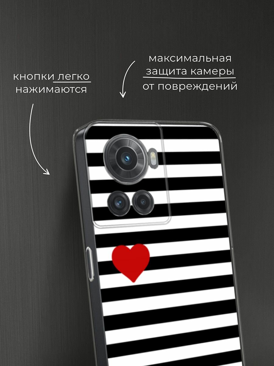 Чехол на OnePlus 10R/Ace / Ван Плас 10R/Ace с принтом "Красное сердце" — фото 1