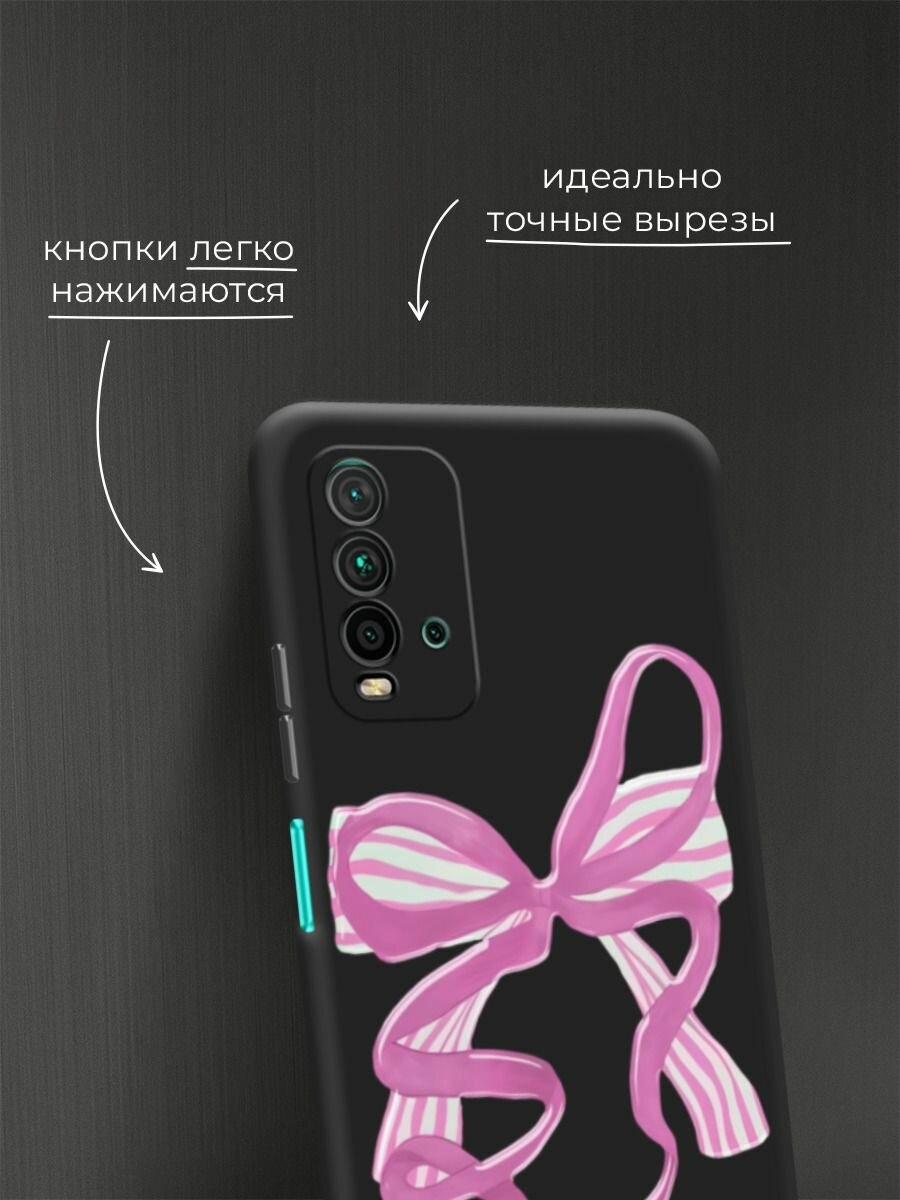 Чехол на Xiaomi Redmi 9T / Редми 9Т с принтом "Синие очертания банта 3" — фото 1