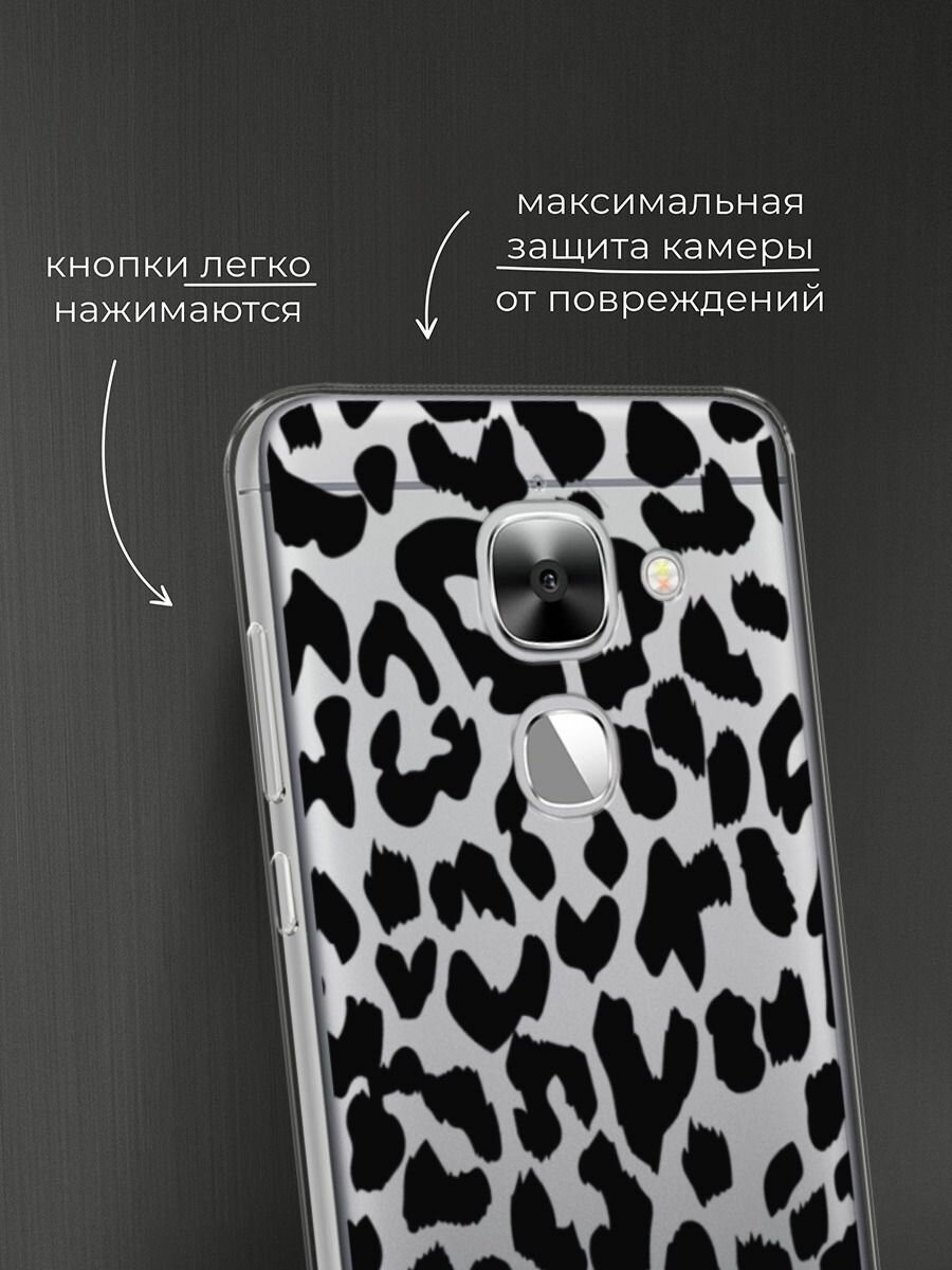 Чехол на LeEco Le 2/2 pro / Лееко Ле 2/2 про с принтом "Леопардовый паттерн", прозрачный — фото 1