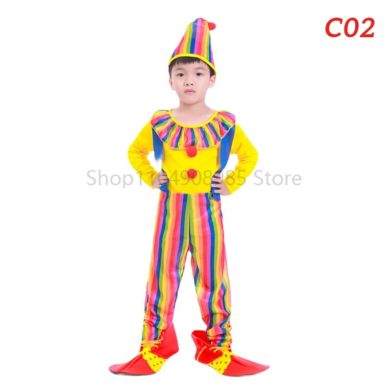 Детский костюм клоуна, полиэстер, 6 цветов М, style 2