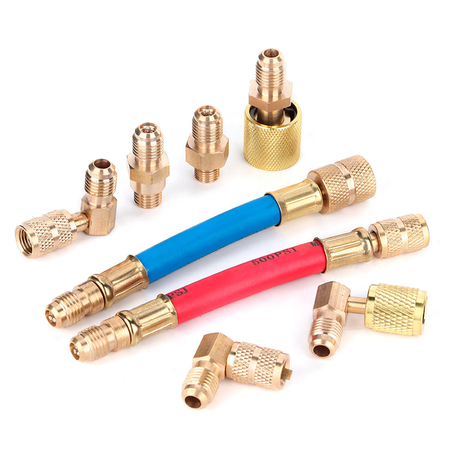 8pcs/Set Air Conditioning Refrigeration R-12A/C Connector Adapter Hoses R134A R12