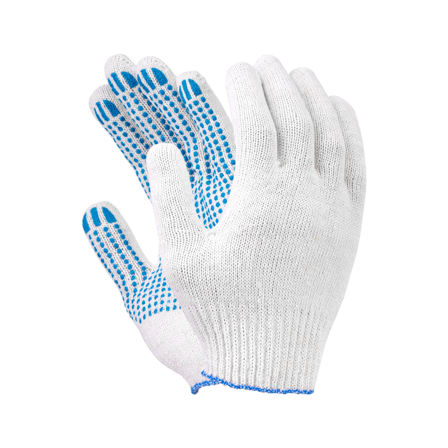 Хлопчатобумажные перчатки с ПВХ точечным покрытием, 40 г, белые, 10-й класс