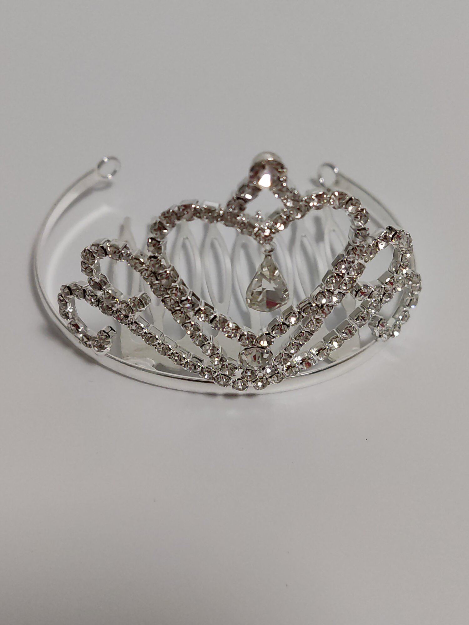 Корона для пучка волос с гребнем "Сияние" серебристый