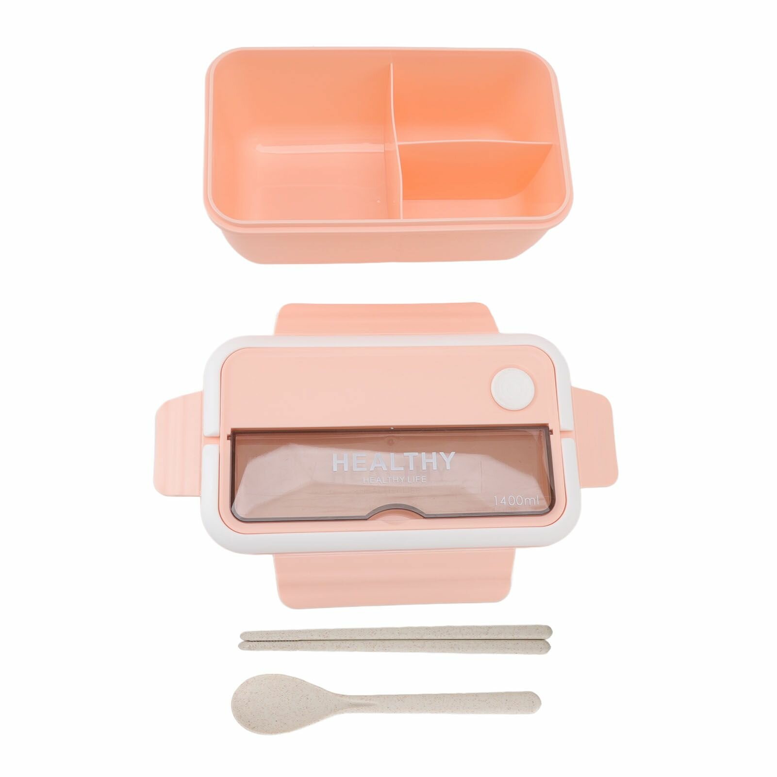 1400 мл Bento Box портативный с разделителем большой емкости безопасный для микроволновой печи японский контейнер для обеда для студентов офис розовый