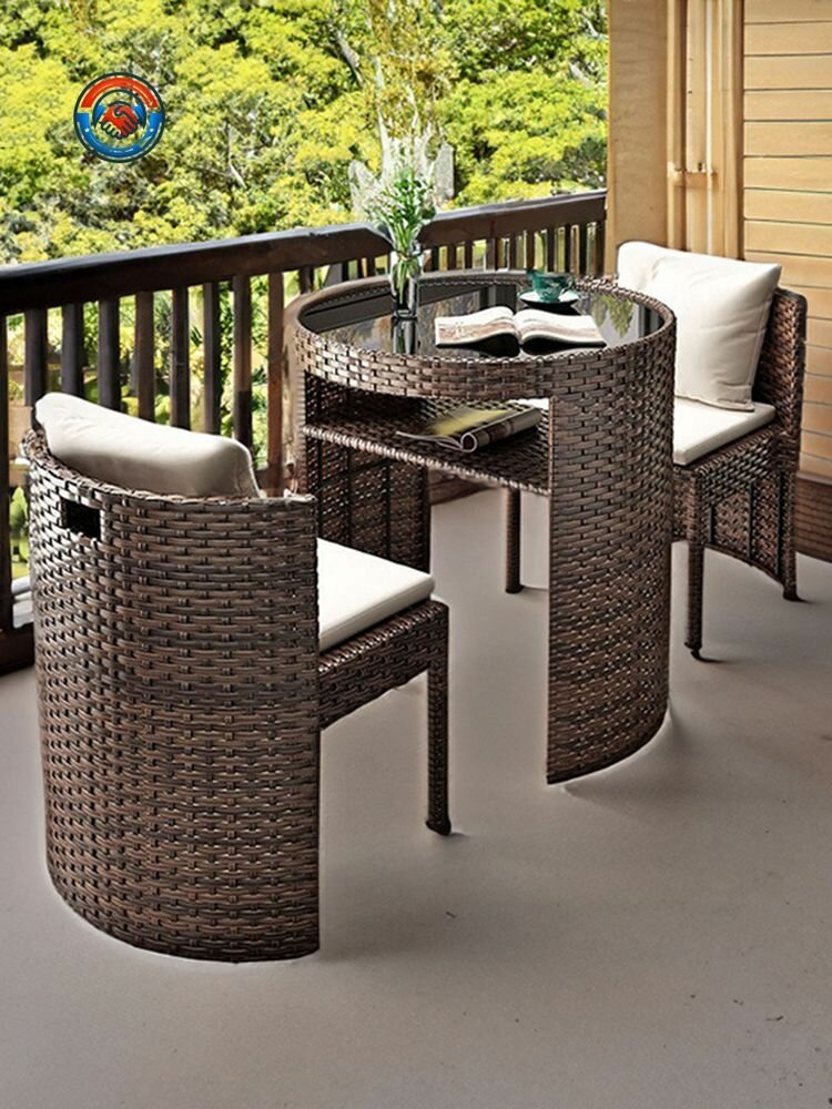 Комплект садовой мебели для дачи и террасы, устойчивый к погоде набор стол и стулья для отдыха на улице