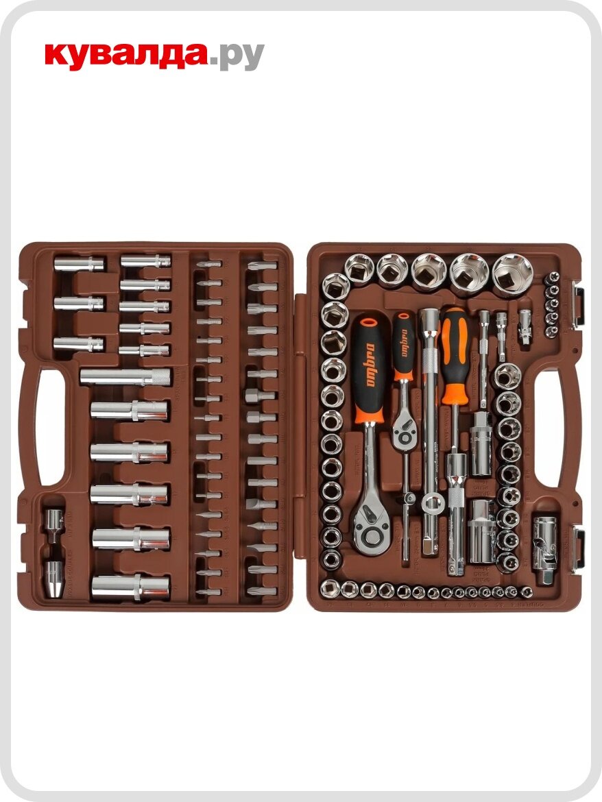 Набор инструментов OMBRA OMT108S 1/4", 3/8", и 1/2"DR, 108 предметов