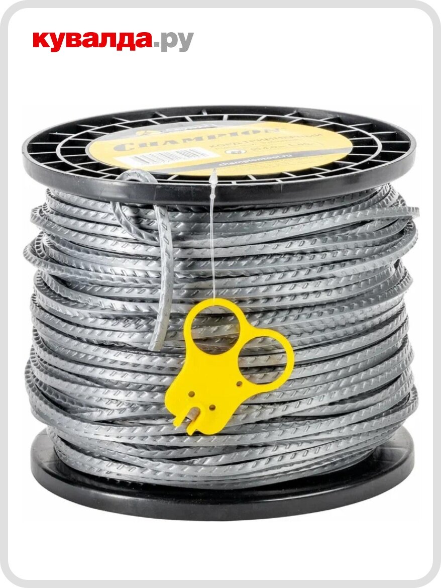 Леска триммерная CHAMPION C7073 platin saw 4.0мм*80м (зубчатый) нож