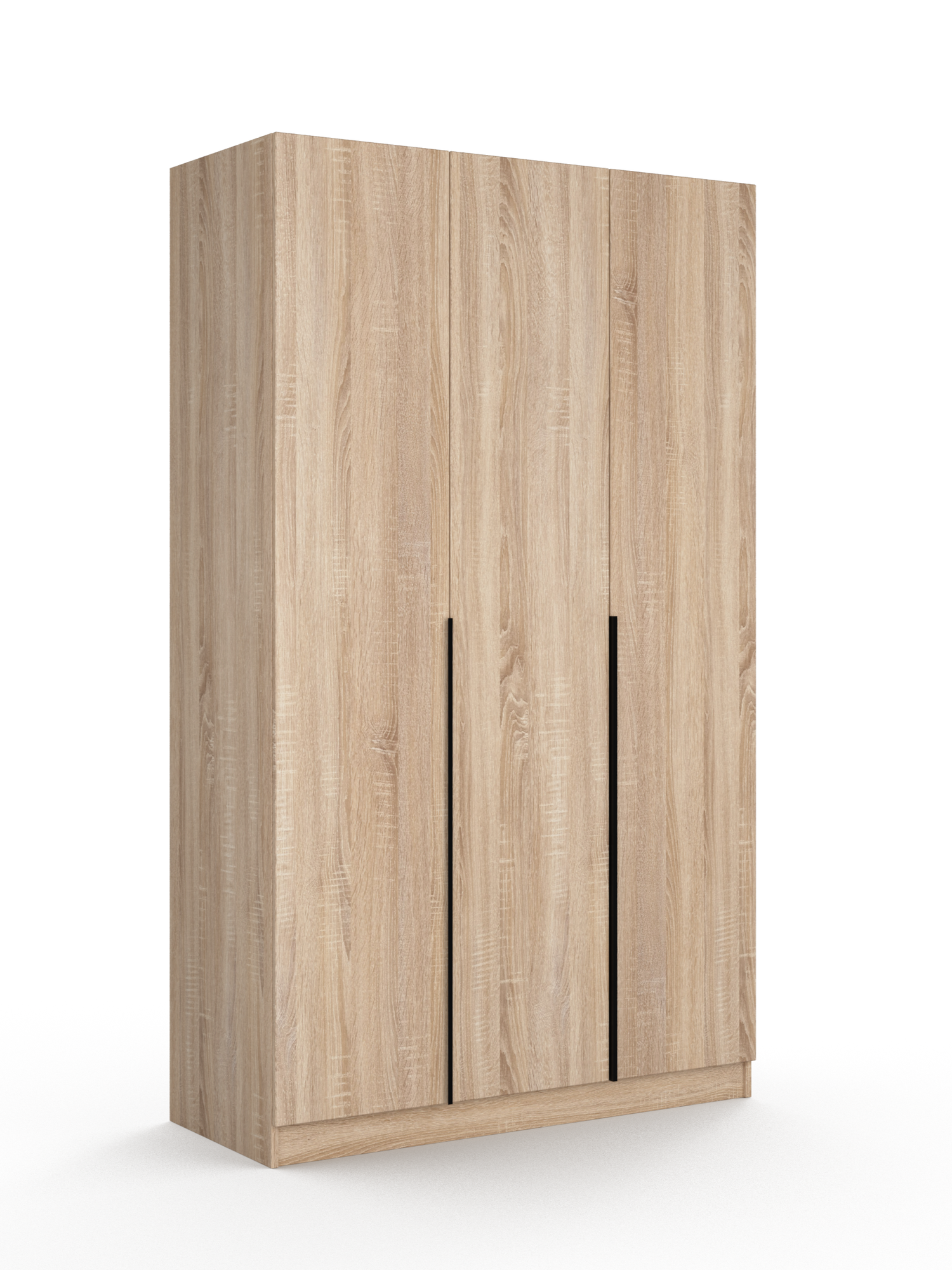 Шкаф для одежды трехдверный распашной денвер, 120х48х204 см, дуб сонома