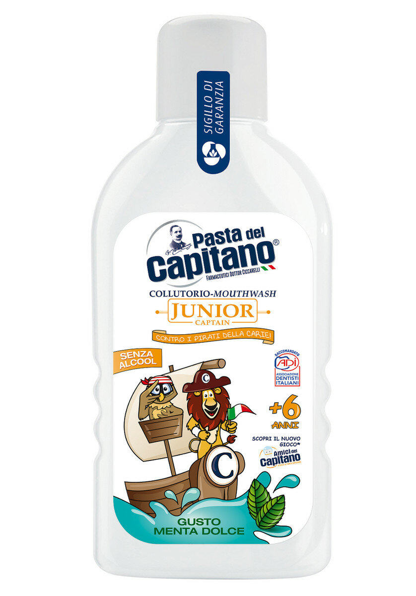 Ополаскиватель для рта детский Pasta del Capitano мягкая мята 6+, 400мл