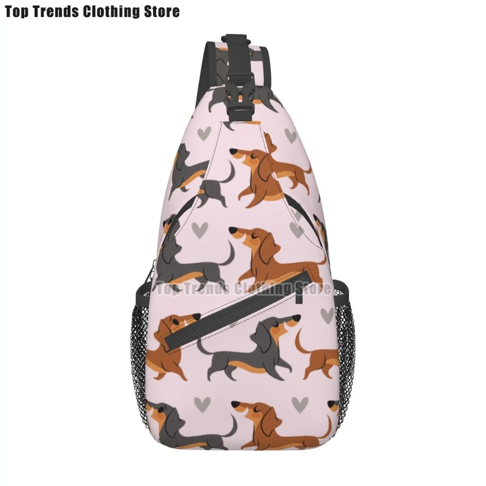 Fashion Gray Dachshunds Dackel Crossbody Sling Рюкзак-рюкзак The Wiener Dog Teckel Плечевая сумка для походов