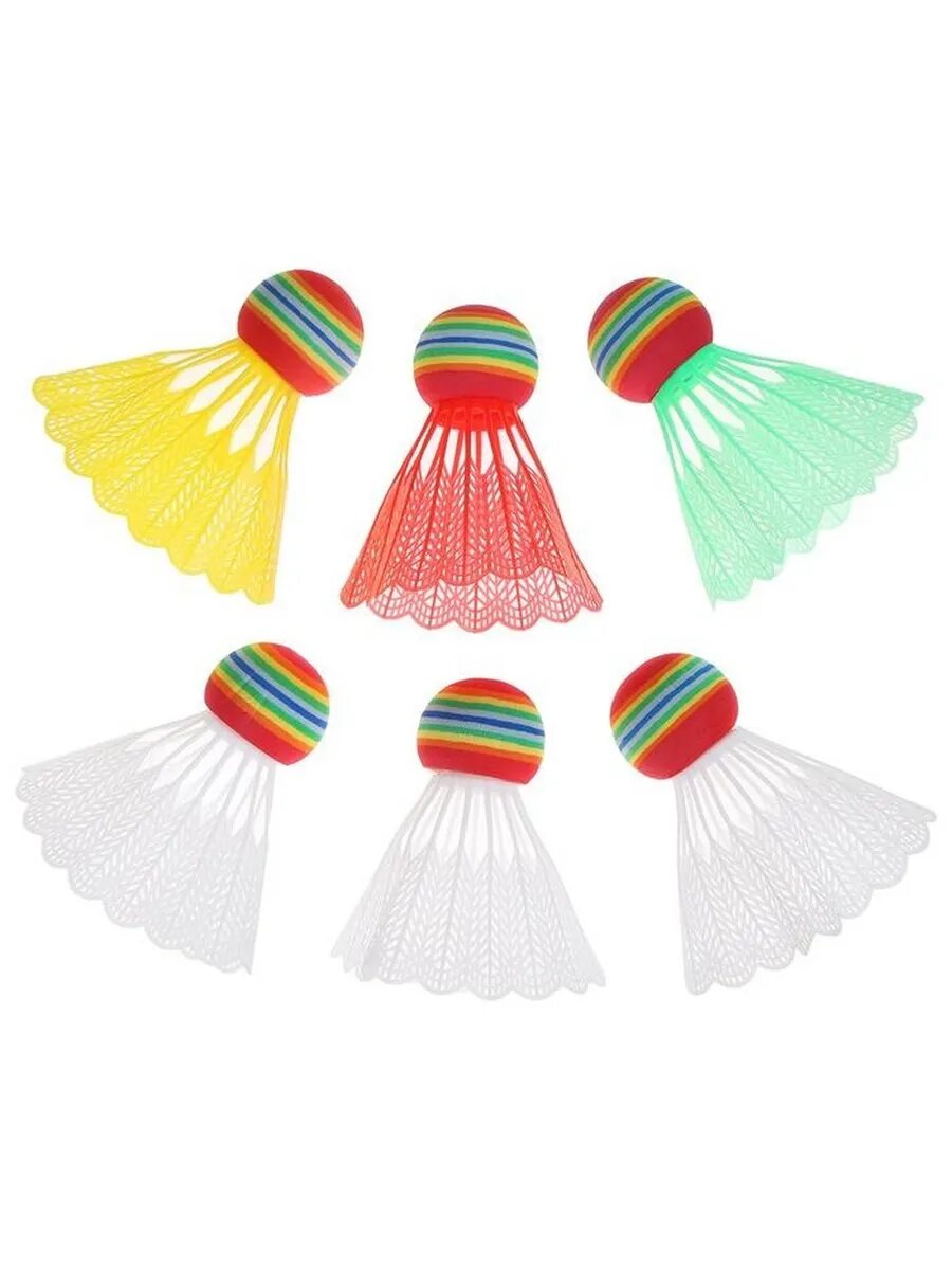 Набор воланчиков для игр, 6 шт, лёгкие и яркие