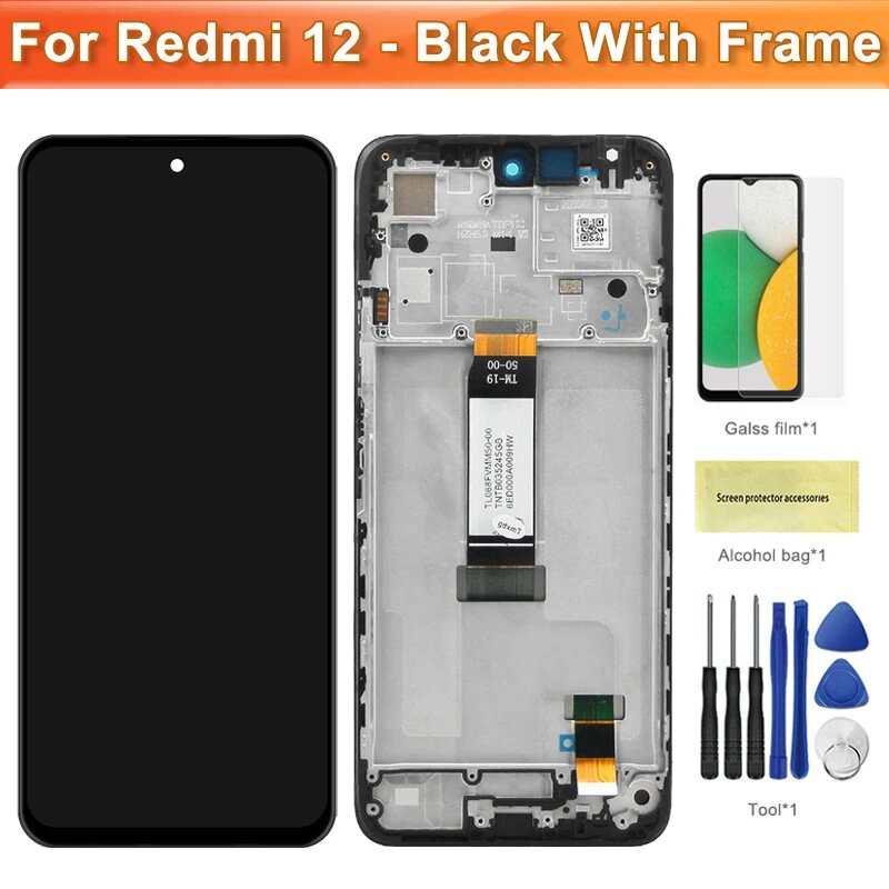 Дисплей для Xiaomi Redmi 12 Black With Frame в сборе