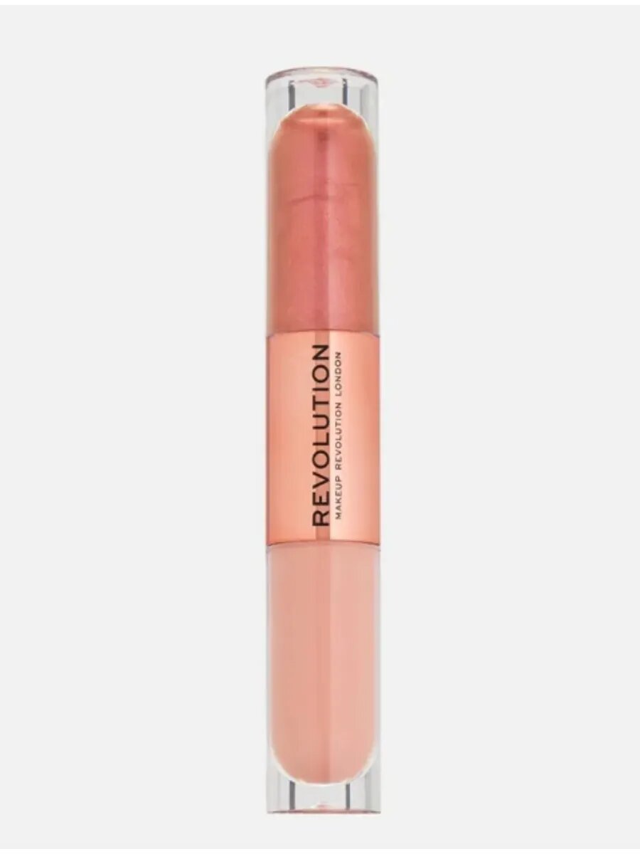 Тени для глаз жидкие MAKEUP REVOLUTION double up liquid Rose Gold
