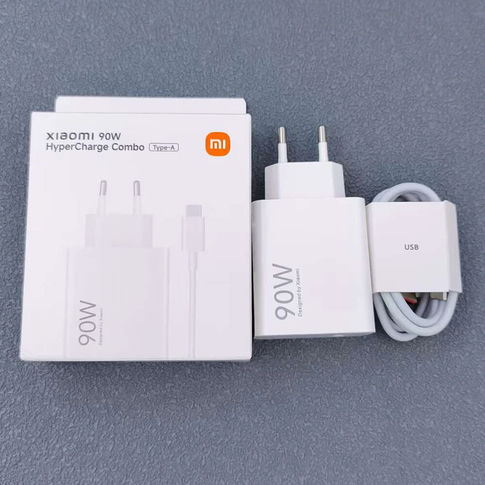 Оригинальный адаптер для быстрой зарядки Xiaomi 90 Вт GaN EU HyperCharge Combo Turbo, кабель 1 м 6 А для Mi 15 14 13 12 11 Pro Ultra POCO X6 X5