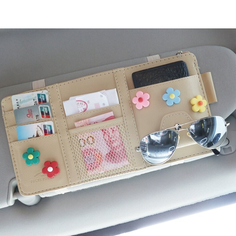 Автомобильный солнцезащитный козырек для хранения, многофункциональный автомобильный внутренний держатель для очков,