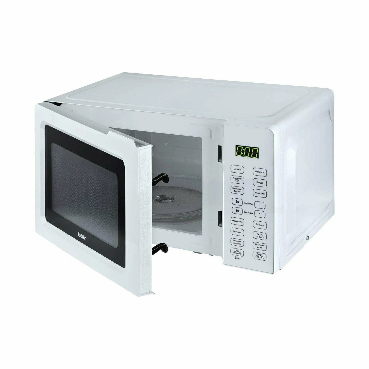 Микроволновая печь BBK 17MWS-785S/W белый, объем 17 л, мощность 700 Вт, автоменю, блокировка панели управления