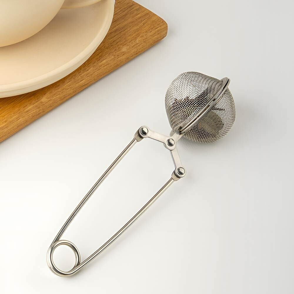 Сито-щипцы для чая 4,5см нерж. сталь, ручка с шарниром, для фильтрации