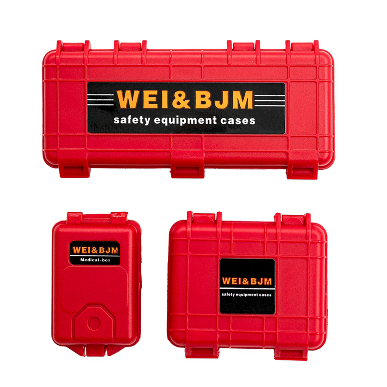 3Pcs Mini Toolbox Trunk Decoration Accessories replacement for 1:10 Remote Control Crawler Car TRAX4 Axial SCX10 90046 90047 RR10 (Red) ABS Main Material 12*10.2*3.3cm Package Size 68g Package Weight Plastic Package 3*1/10 Scale mini box