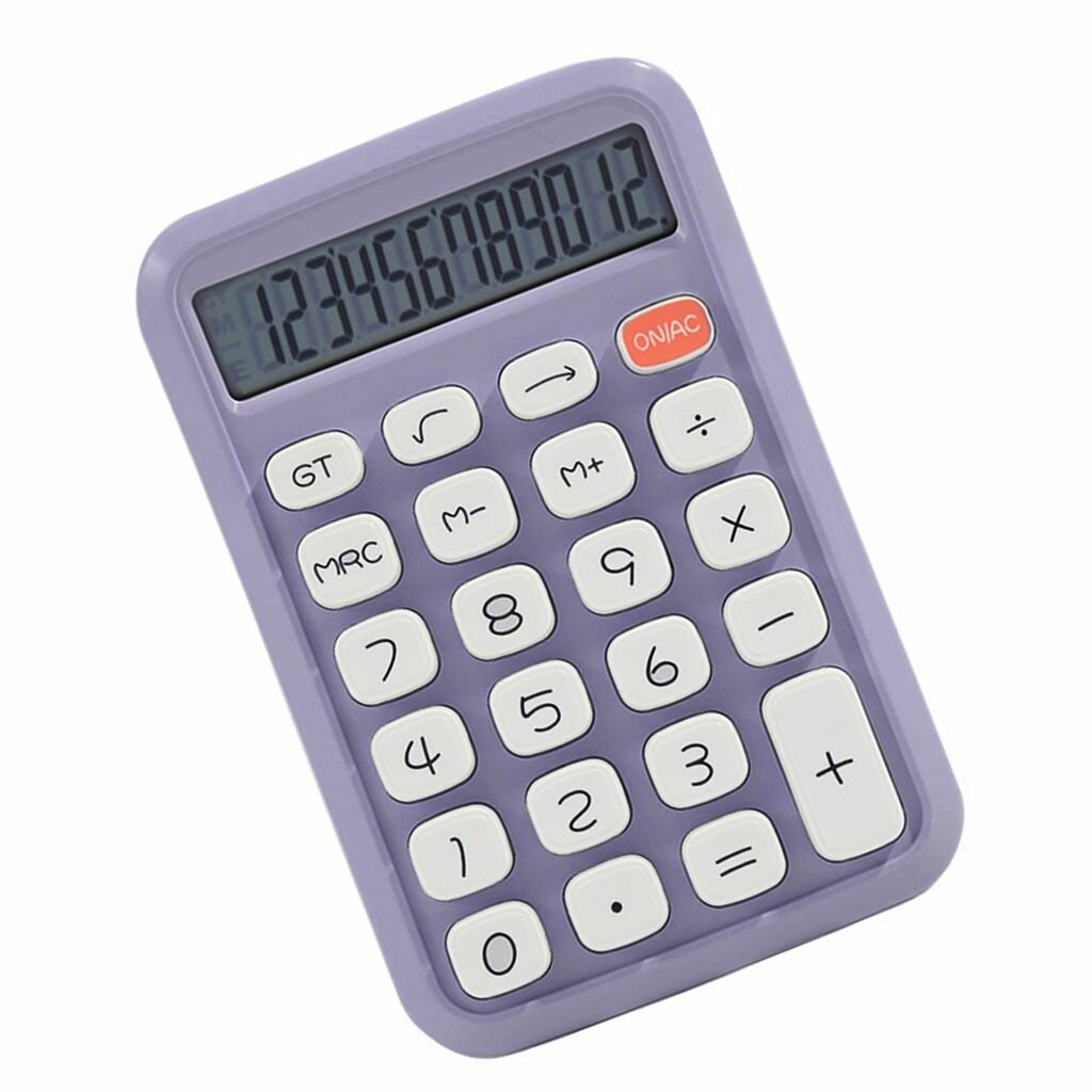 Милый квадратный калькулятор для студентов - фиолетовый