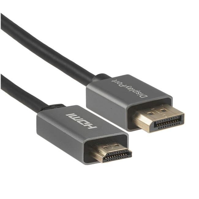 Кабель аудио-видео Cactus CS-DP-HDMI-1.2-2 DisplayPort (m)/HDMI (m) 2м. позолоч. конт. черный