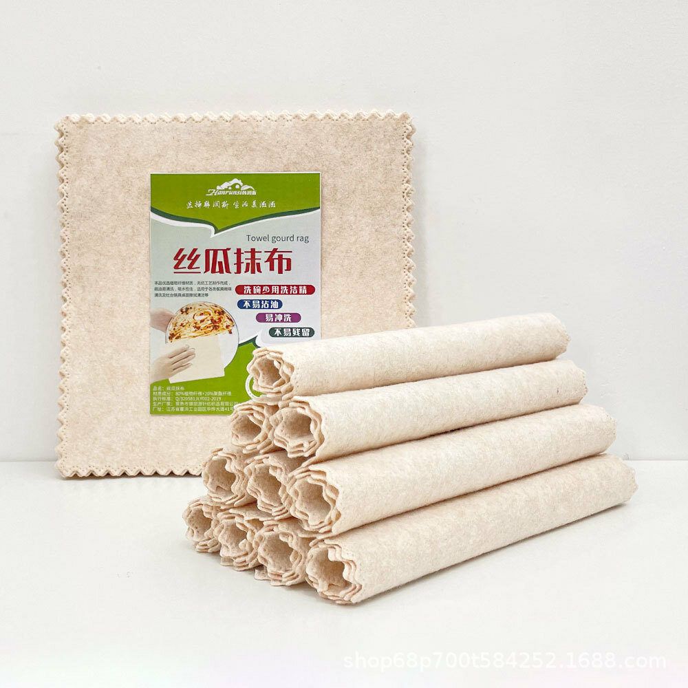 Luffa Rag Поглощающая масло Легкая очистка Утолщенная крыша Luffa Ткань для мытья посуды Кухонная Чистящая и