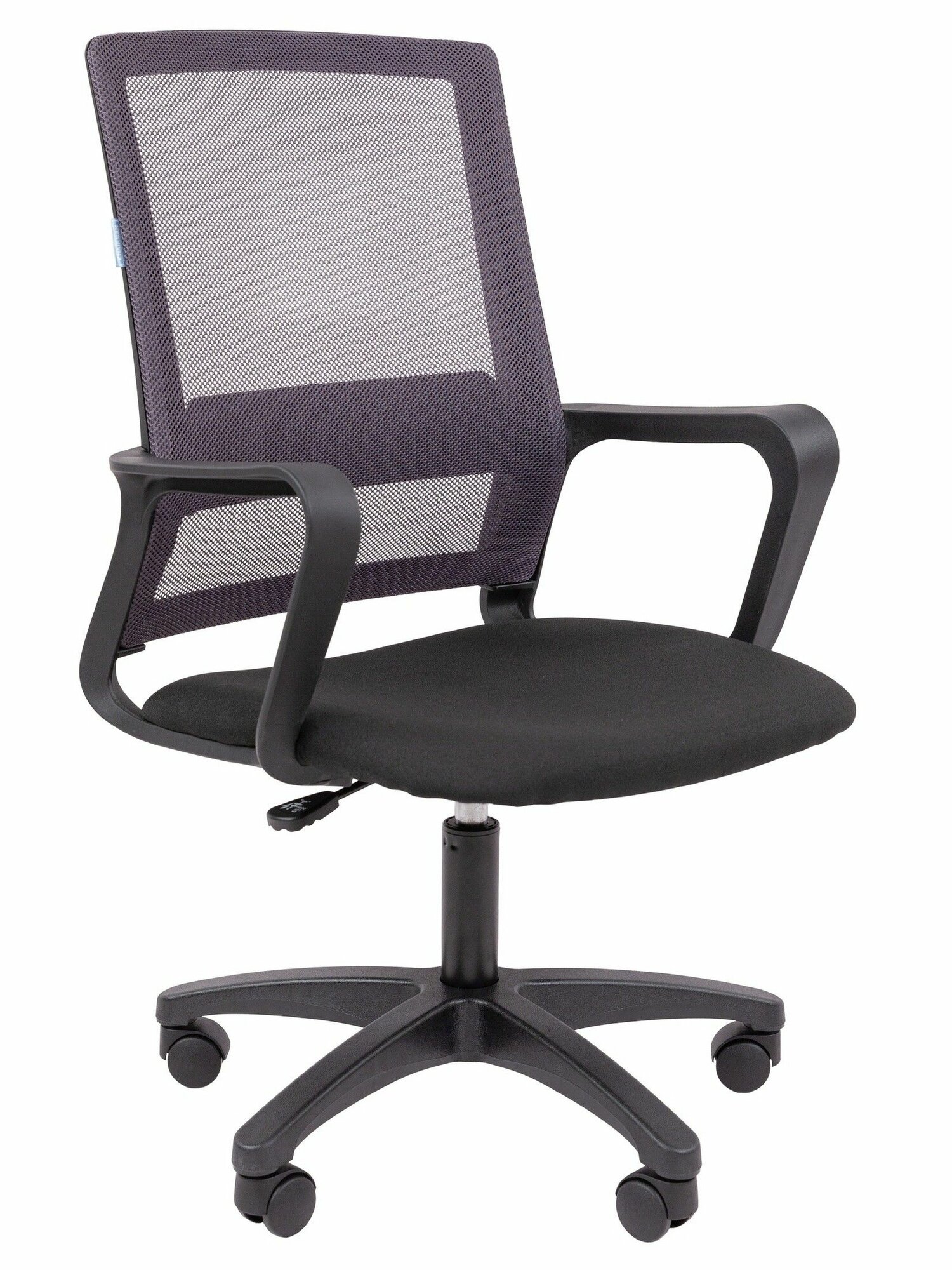 Офисное кресло CHAIRMAN 606 LT ткань/сетка, черный/серый с подлокотниками и регулировкой по высоте для оператора