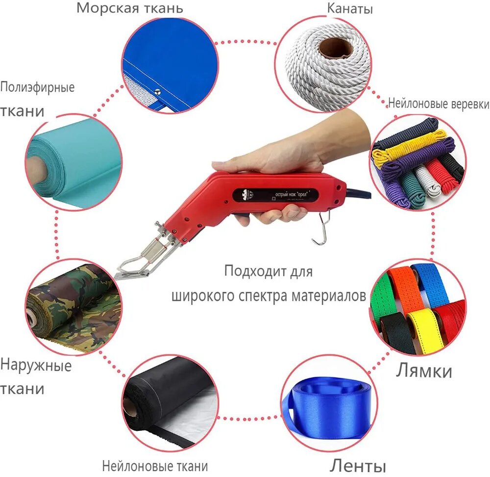 Канаторез с горячим ножом KS EAGLE электрический тканевый резак для ткани, канатов, лямочных ремней