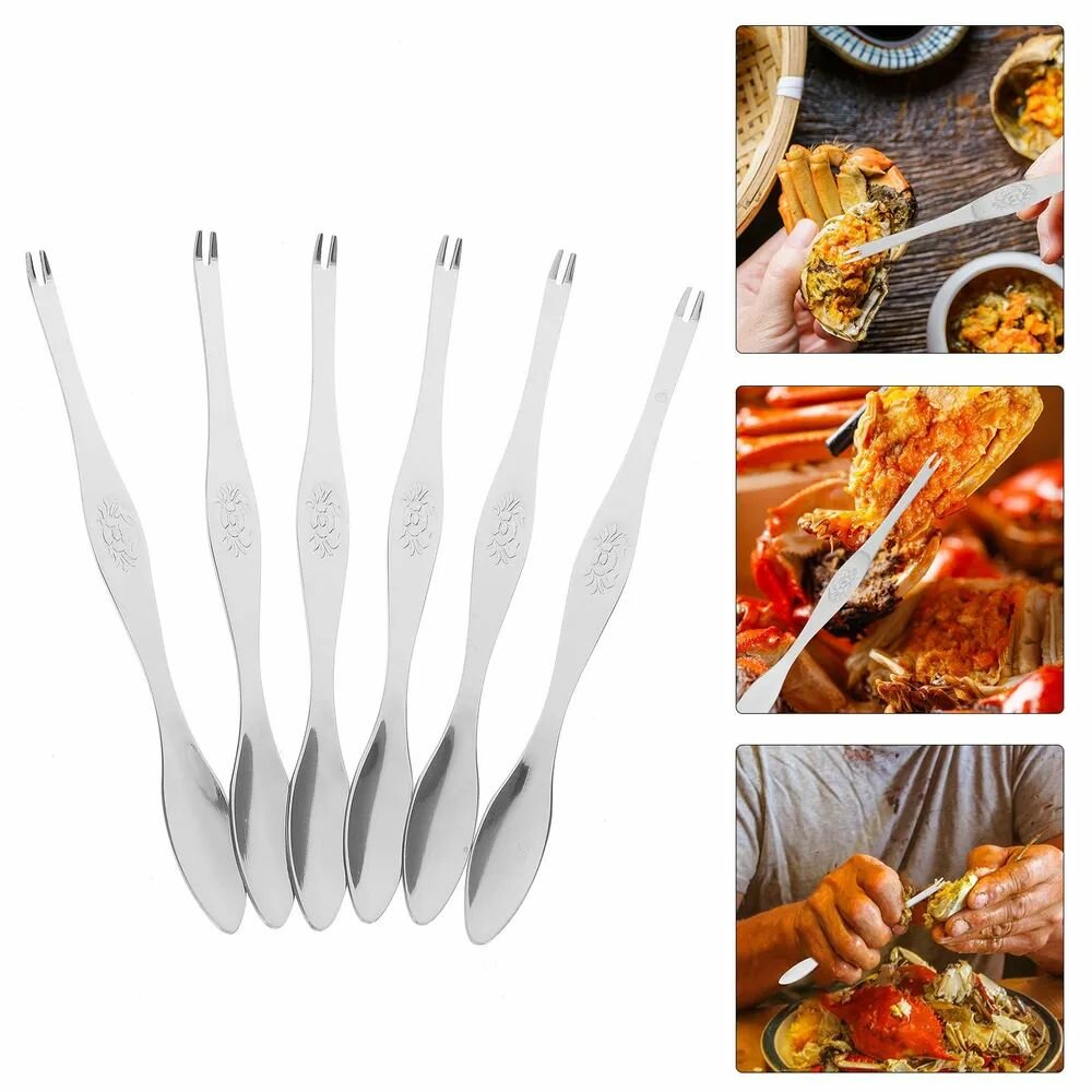 Прибор для краба/лобстера серебристый