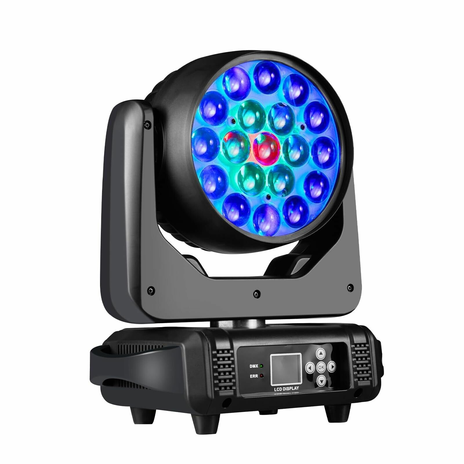 Светодиодный прожектор DJ Haz Zoom RGBW с управлением DMX512, активируемый звуком, для вечеринок