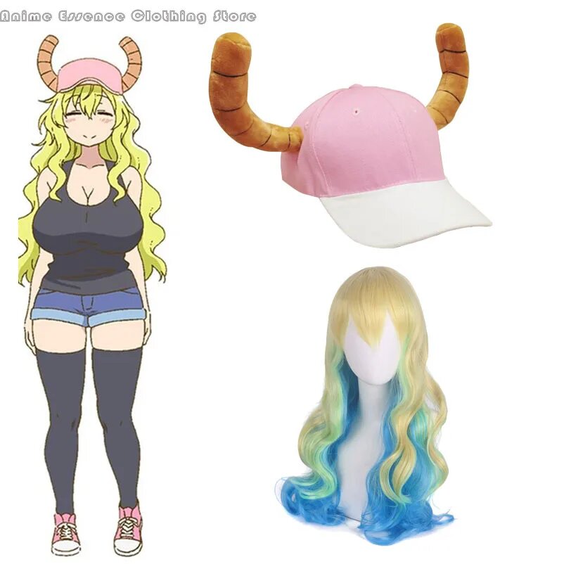 Косплей парик Лукоа из аниме "Мисс Кобаяши и драконы" hat wig