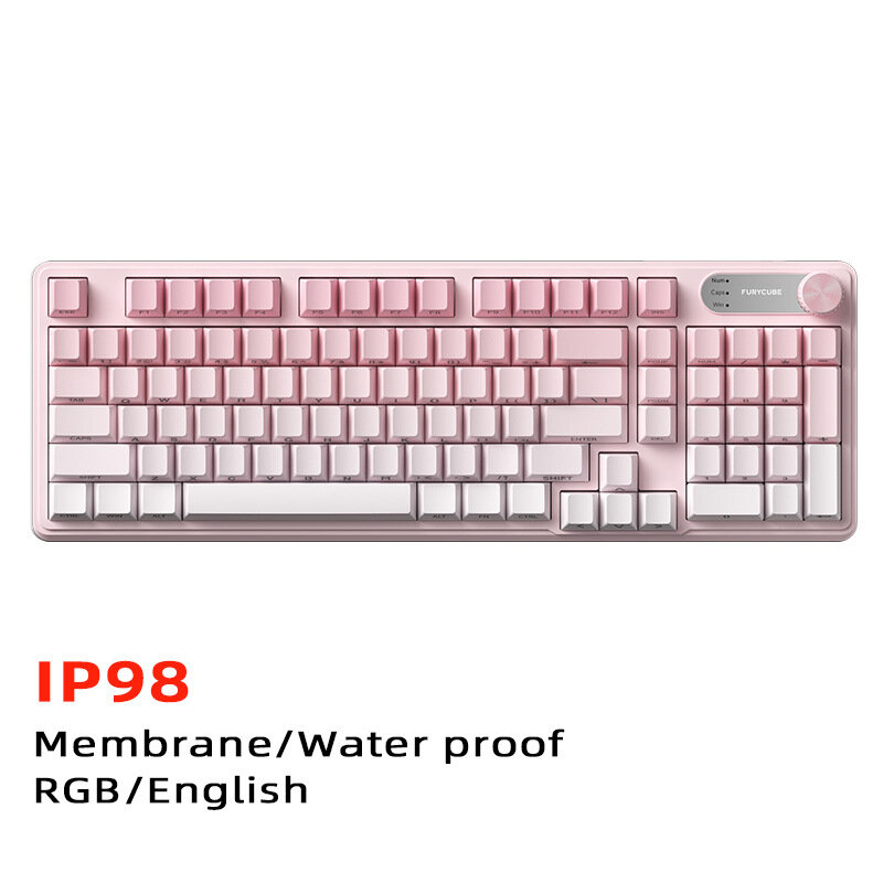 Клавиатура FURYCUBE IP98 с механическим ощущением, водонепроницаемая, для компьютерных игр, киберспорта, высокого внешнего вида, проводная, бесшумная