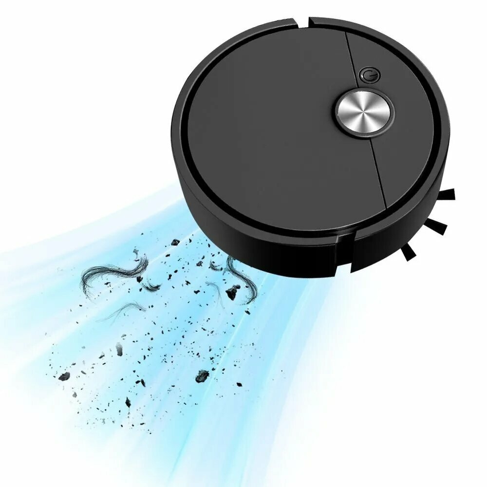 Робот-пылесос Робот-пылесос 3 в 1 с мощным всасыванием, перезаряжаемый для домашней уборки, черный, серебристый