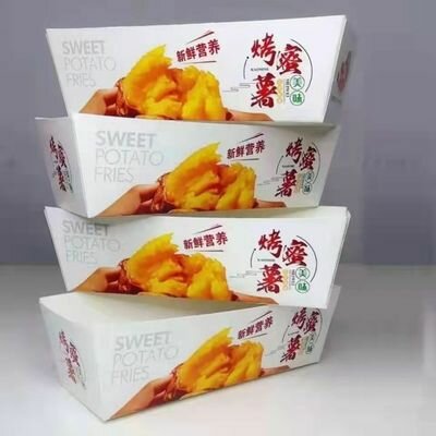 Оптовая продажа бумажных коробок для жареных сладких картофелей, коробки для еды на вынос, оптовая продажа бумажных коробок для сладких картофелей