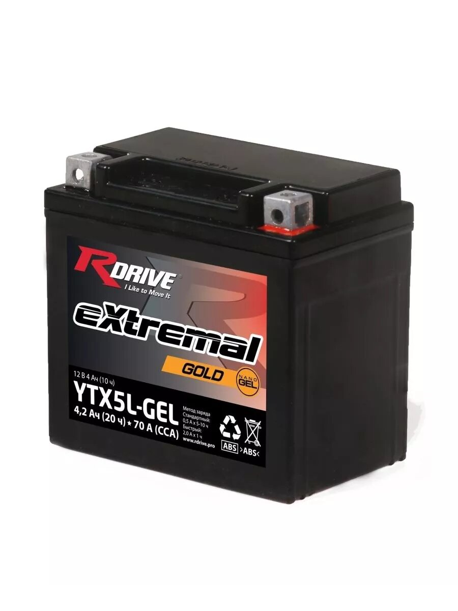 Аккумулятор RDRIVE GOLD YTX5L-GEL 12V 4.2Ач обр. пол.
