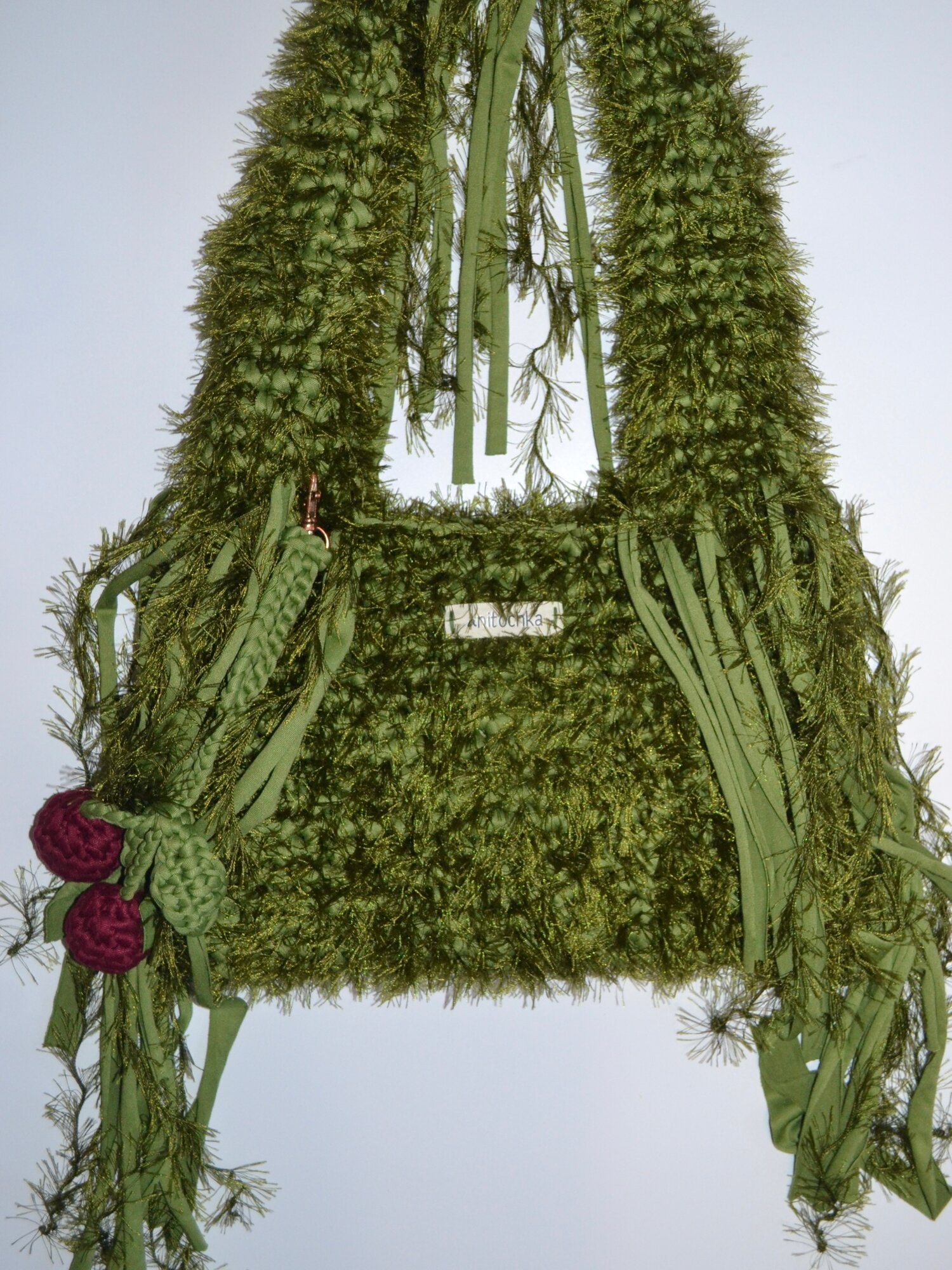 Сумка багет  "травка", anitochka.shop, Green Grass