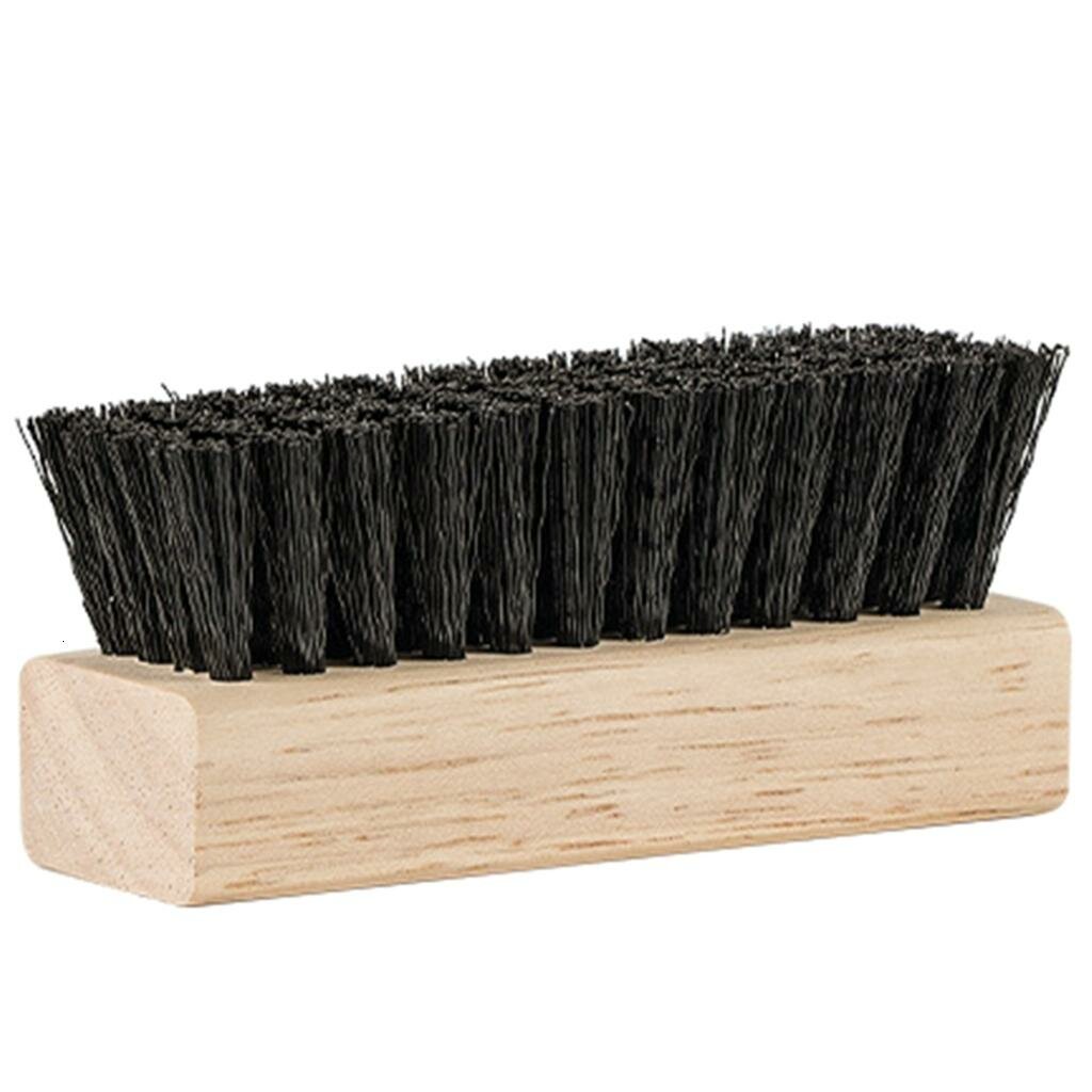 Щётка для стирки с деревянной ручкой и щетиной из свиной щетины, Черная полипропиленовая щетина