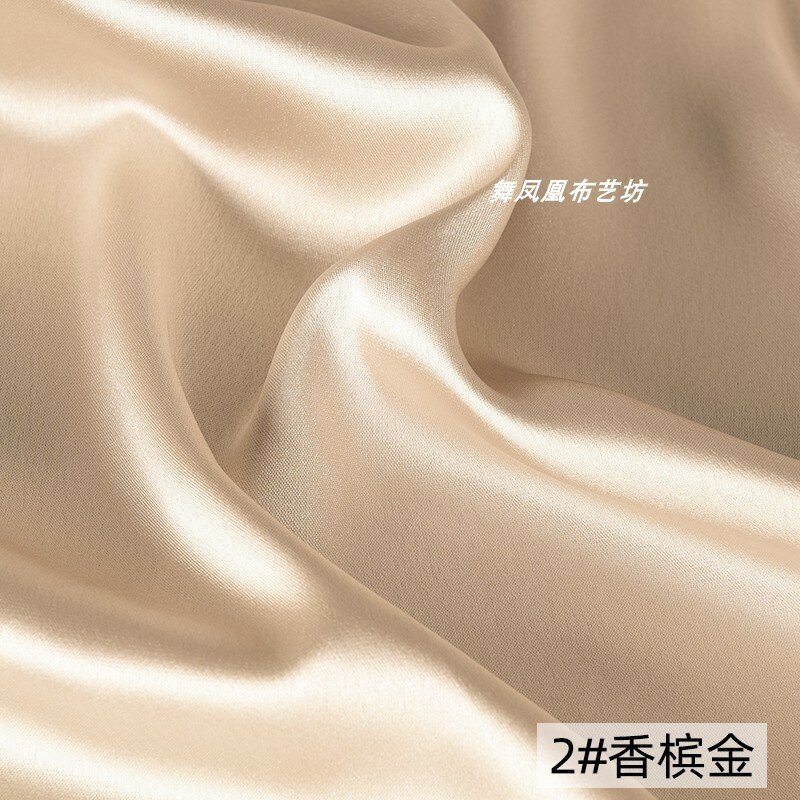 Однотонная высококачественная имитация ацетатного атласа, имитация шелкового пальто, драпированная блестящая ткань для платьев и блузок