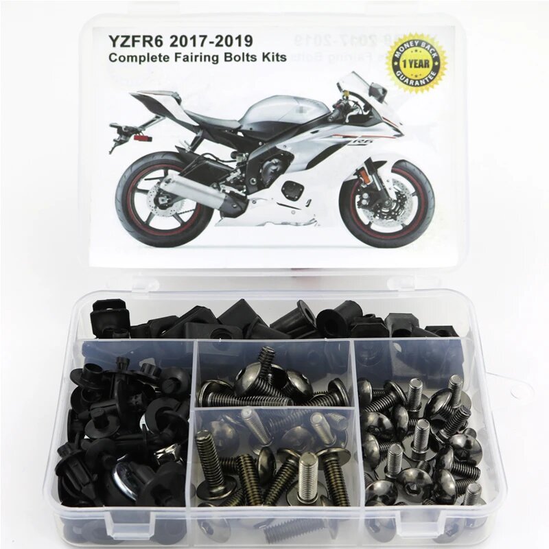 Подходит для Yamaha YZF R6 2017 2018 2019: Комплект болтов для крепления обтекателей Titanium