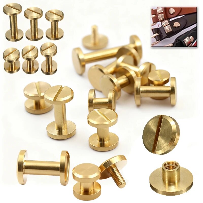 Заклепки латунные Chicago 8x8mm, 20шт для кожи