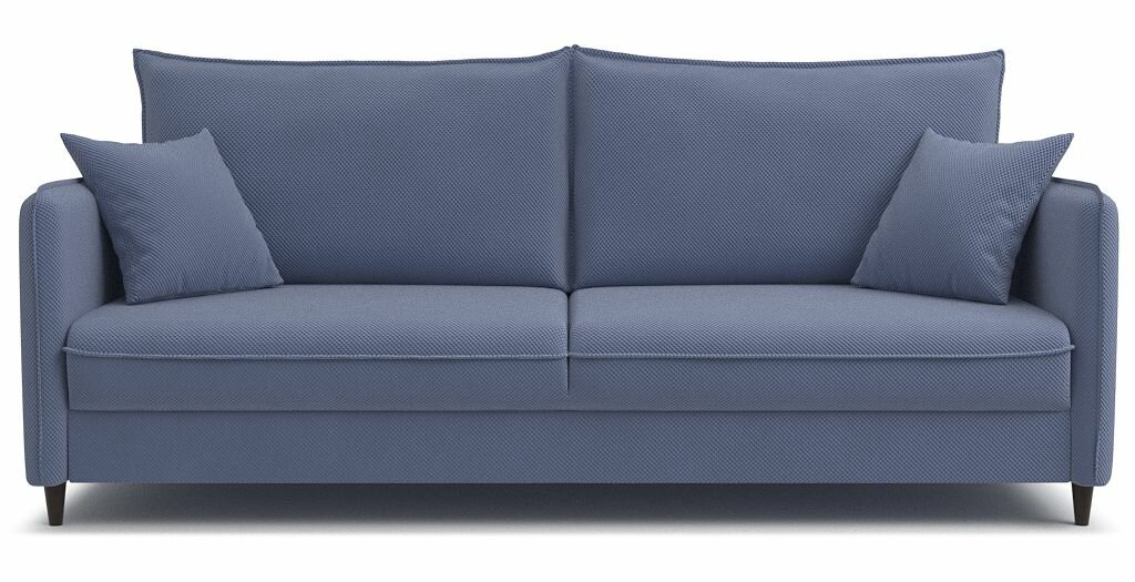 Диван-кровать PUSHE Фьорд New прямой, велюр, синий Priority 795