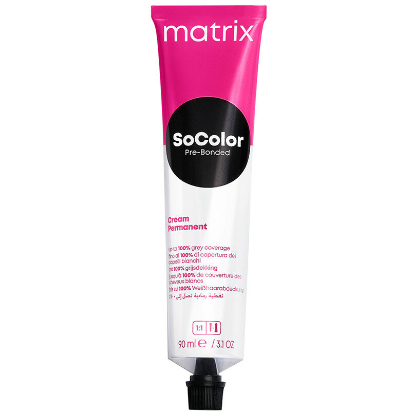 Краситель перманентный Matrix SoColor Pre-Bonded для волос, {8SP} светлый блондин серебристый жемчужный, 90 мл