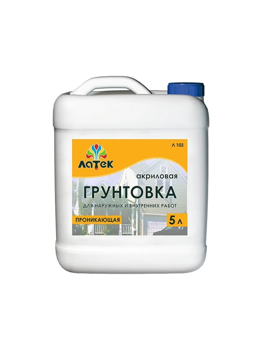 Грунтовка Оптимист Л102, акриловая, для внутренних и наружных работ, 5 л