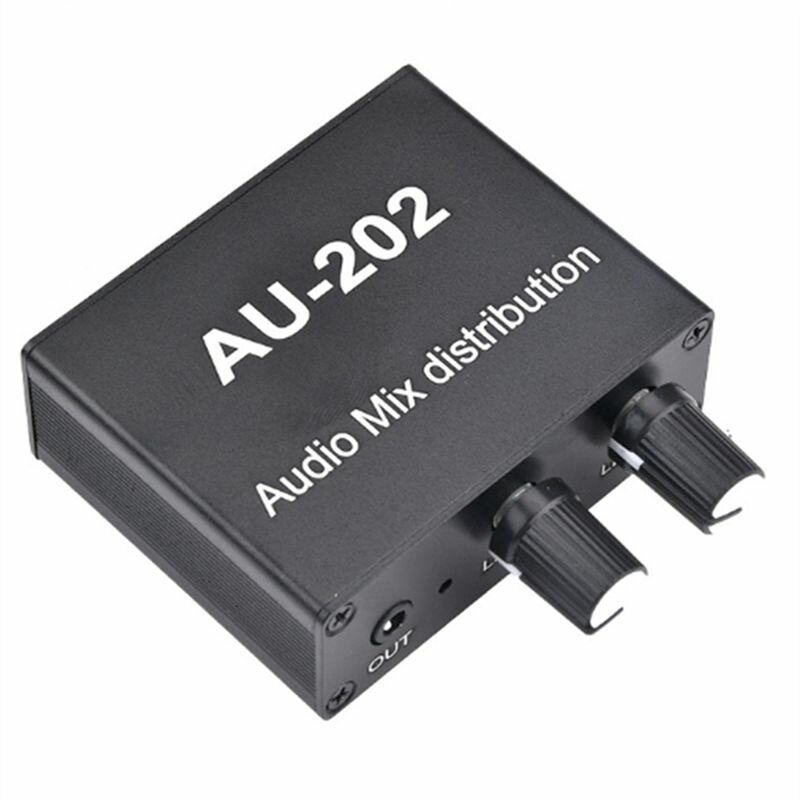AU-202 2 входа 2 выхода стерео микшер аудио распределитель