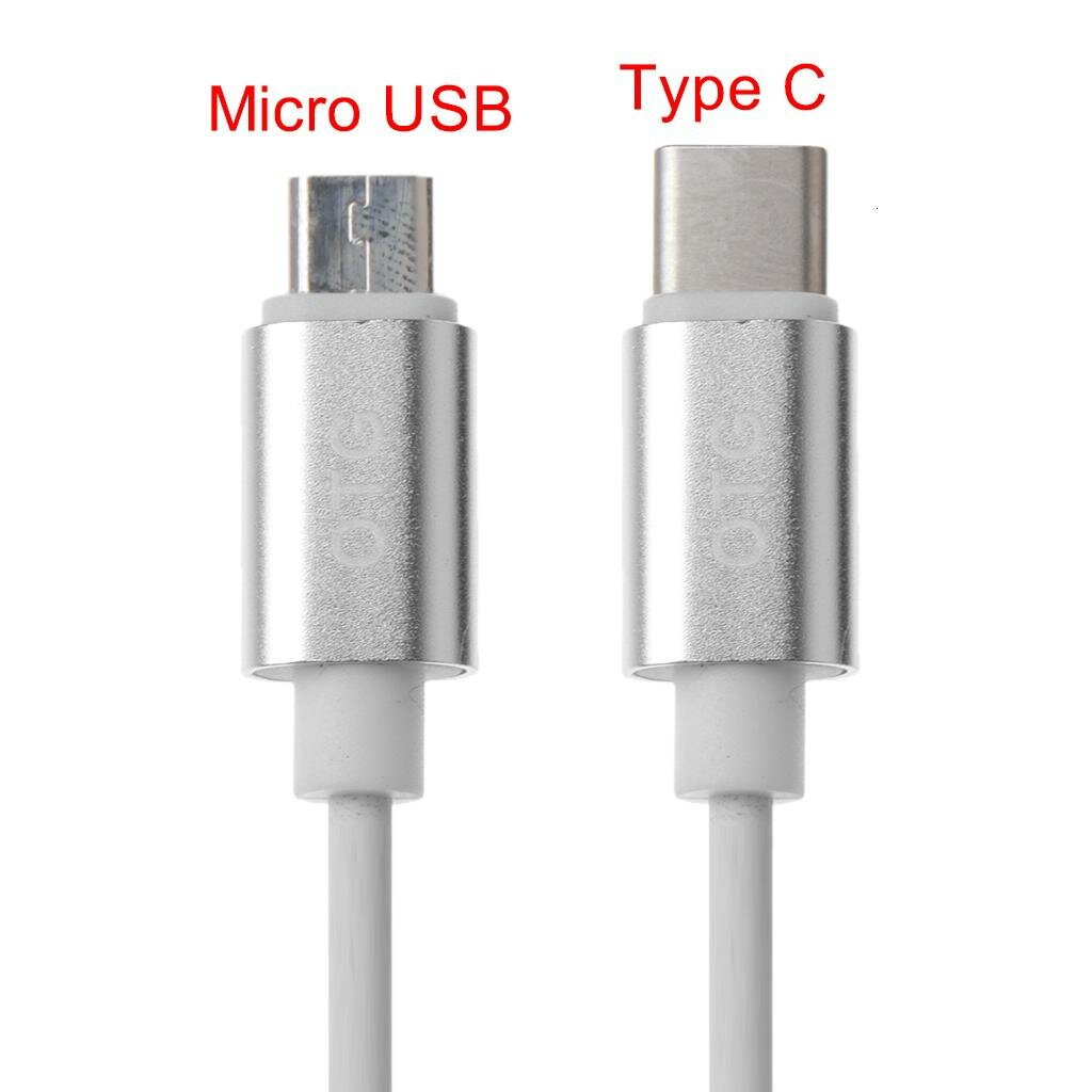 USB-C micro-USB кабель, Серебро — фото 1