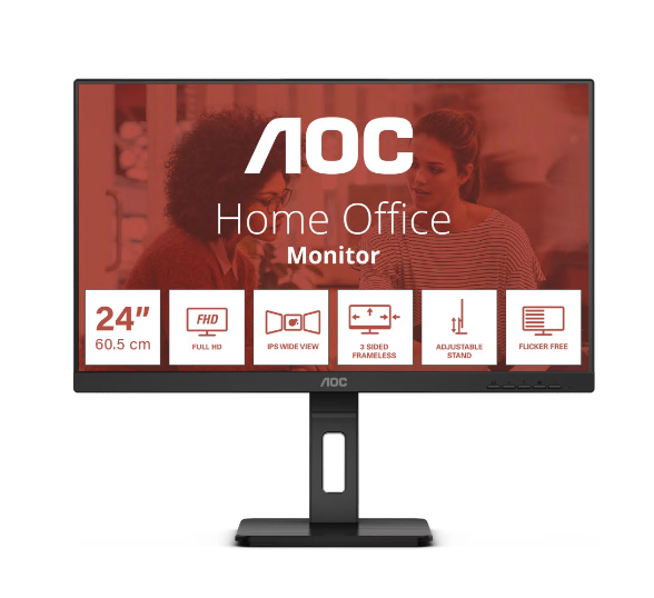 Монитор AOC 23,8" 24E3QAF 16:9, IPS, FHD, 4ms, 300cd, 75Hz, VGA, HDMI, DP, SPK, HAS
