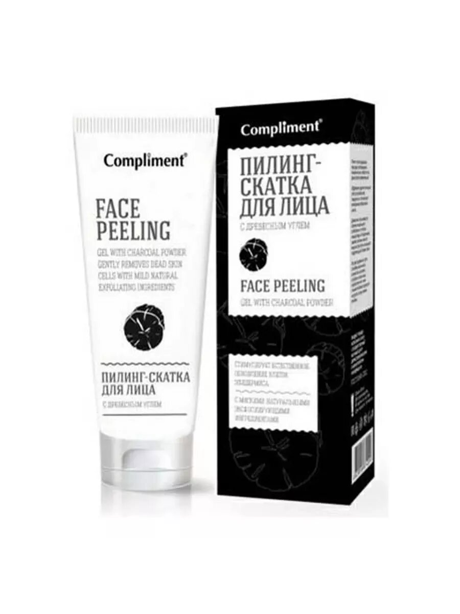 Пилинг-скатка для лица Compliment матирующая с древесным угл